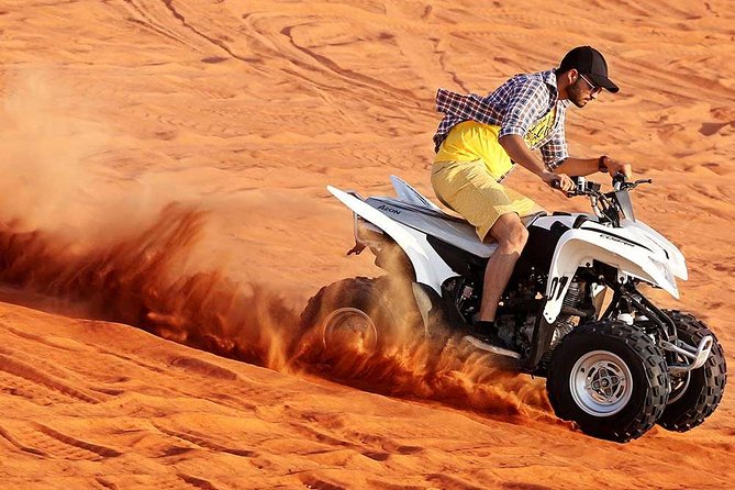 Morning Red Dunes Desert by Quad Bike, Dune Bashing, Camel Ride & Sandboarding | Power Traveller