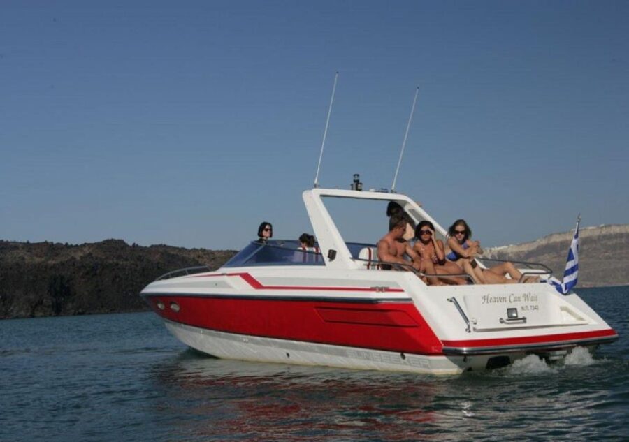 Santorini: Private Speedboat Cruise With Meal & Drinks | Power Traveller