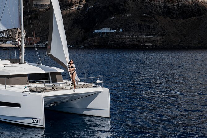 Shared Catamaran Half Day Cruise in Santorini | Power Traveller