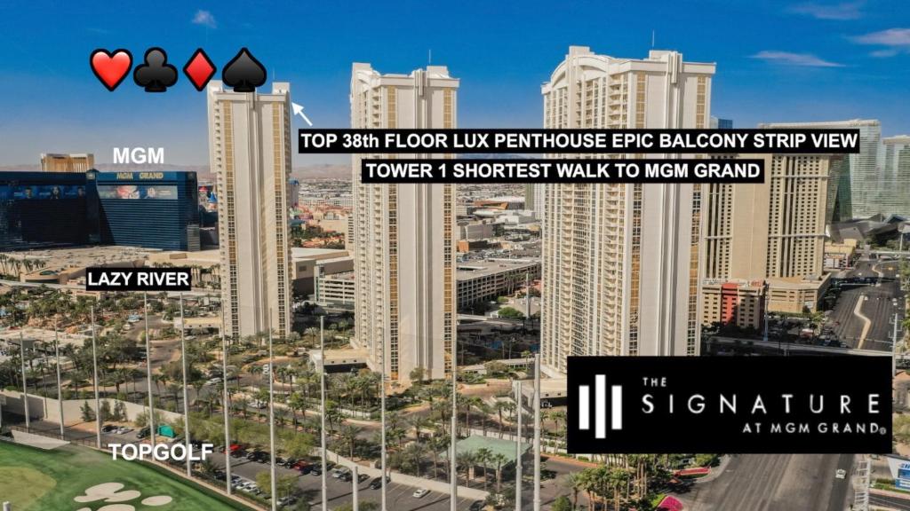 SIGNATURE MGM TOP 38th FLOOR PENTHOUSE, BEST DELUXE BALONY STRIP VIEW SUITE, NO RESORT FEE, FREE ...